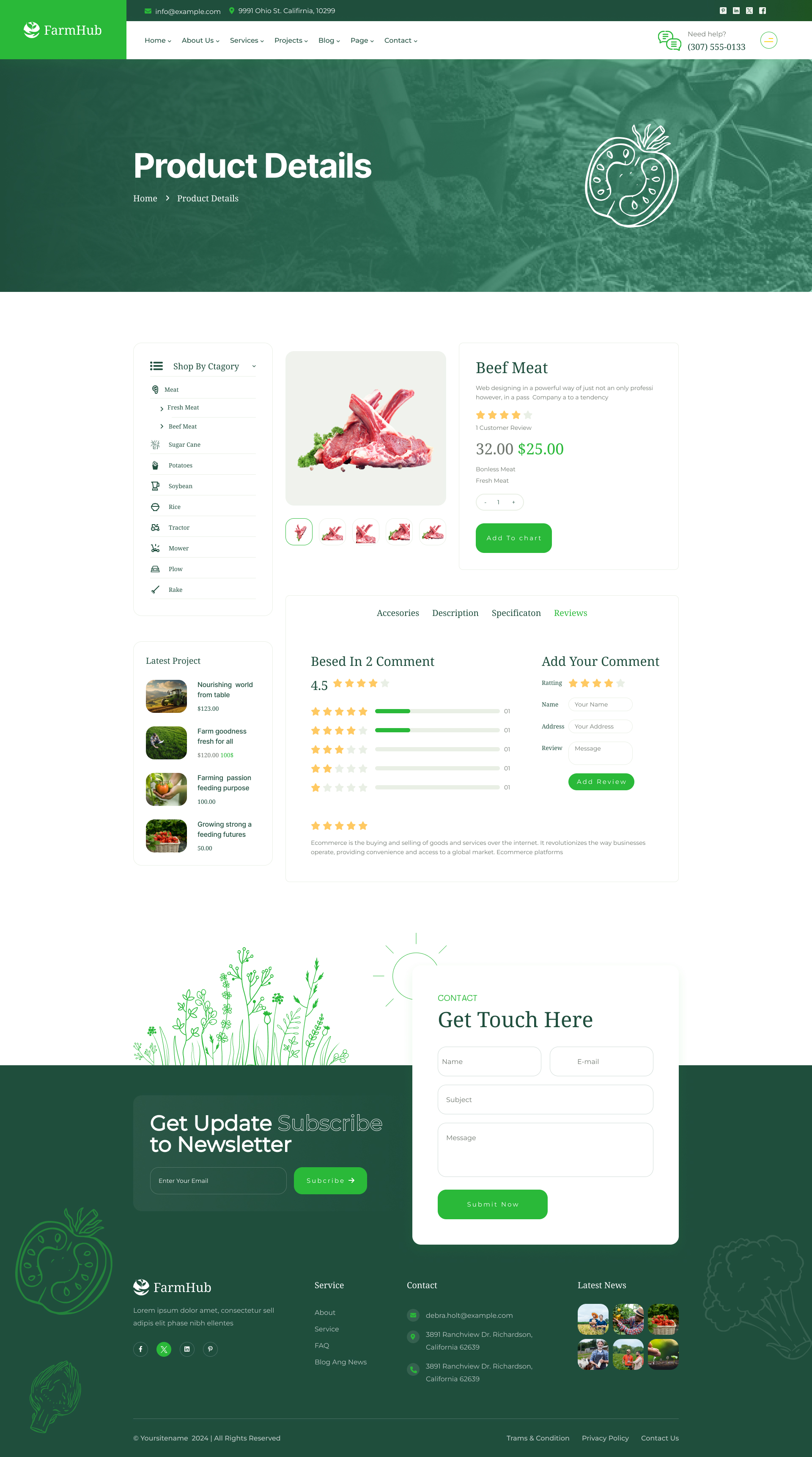 Farmhub - Agriculture and Organic Figma Template by Mugli | ThemeForest